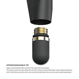 elago Premium Aluminum Stylus Pens for All Touch Screen Tablets/Cell Phones [Black]