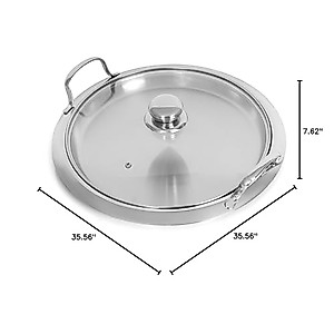 Chef's Secret 5-Ply Stainless-Steel Pancake Pan/Griddle with See Through Glass Lid