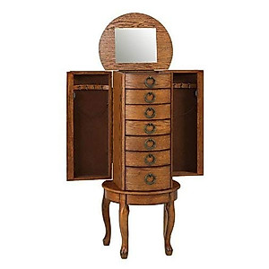 Powell Burnished Oak Jewelry Armoire