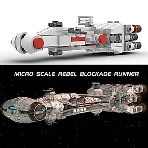 A New Hope Tantive IV Building Kit, Rebel Blockade Runner Famous Movie Model, Space Wars Building Set, Awesome Gift and Movie Collectible Building Toy for Fans and Kids (167 Pieces)