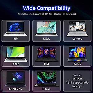 [2 Pack] Laptop Privacy Screen 17 Inch Compatible With Lenovo Hp Dell Acer Asus Thinkpad Envy Xps, 16:10 Aspect Removable Anti Glare Blue Light Filter Protector, 17in Computer Monitor Privacy Shield