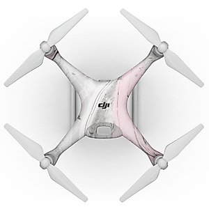 Design Skinz Marble Pattern Design Skinz Premium Full-Body Cover Wrap Decal Skin-Kit Compatible with The Drone DJI Phantom 2 - Mixtured Pink and Gray Textured Marble