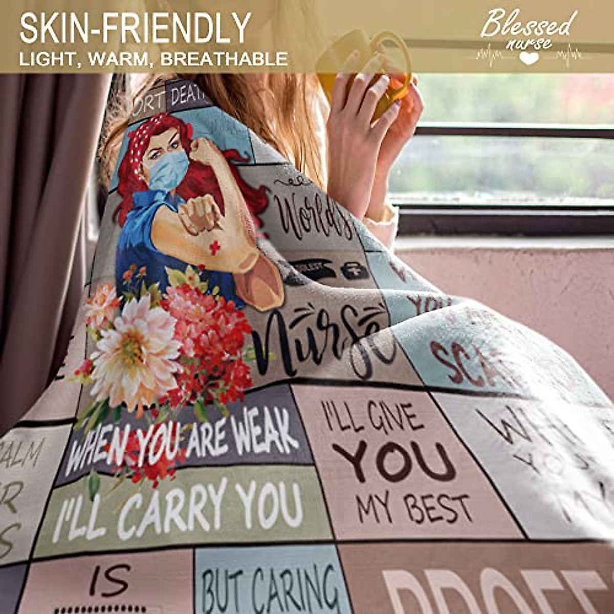 Shanfeirui Nurse Gifts for Women, Nurse Gifts, Nurse Practitioner Gifts for Women, Nursing Student Gifts, Gifts for Nurses Women, School Nurse Retirement Birthday Gifts Blanket 60" x 50”