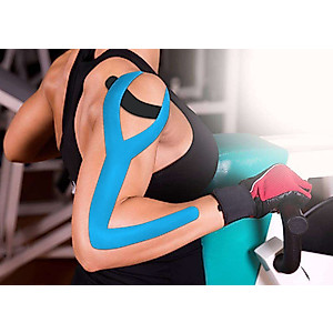 Kinesiology Tape 5 Rolls Physio Relieve Muscle Soreness and Strain Shoulders Wrists Knees Ankles Elastic Waterproof Good Air Permeability Hypoallergenic 5 Rolls 2 inch x 16 Foot Beige by SOONGO