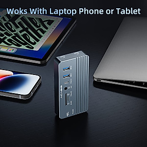USB C Laptop Docking Station HDMI 4K60Hz with Nvme Enclosure, ACASIS 10-in-1 USB C Hub Multiport Adapter with HDMI, PD, Ethernet, SD/TF, 10G USB C/A Ports, Audio, Works for Mac/Dell/HP/Surface