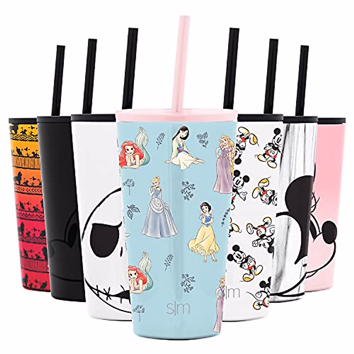 Simple Modern Disney Insulated Tumbler Cup with Flip Lid and Straw Lid | Gifts for Women Men Reusable Stainless Steel Water Bottle Travel Mug | Classic Collection | 16oz Princesses Royal Beauty