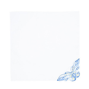 Selected Hanky Women's Cotton Handkerchiefs with Butterfly Lace at Corner, Ladies Hankies 12 Pcs