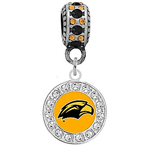 University of Southern Miss Large Crystal Charm Fits Most Bracelet Lines Including Pandora, Cham ilia, Troll, Biagi, Zable, Kera, Personality, and More …