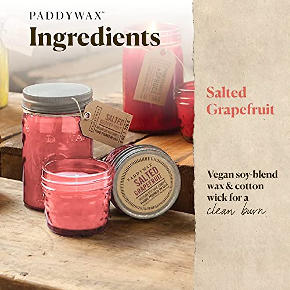 Paddywax Candles Relish Collection Scented Candle, Small, Salted Grapefruit