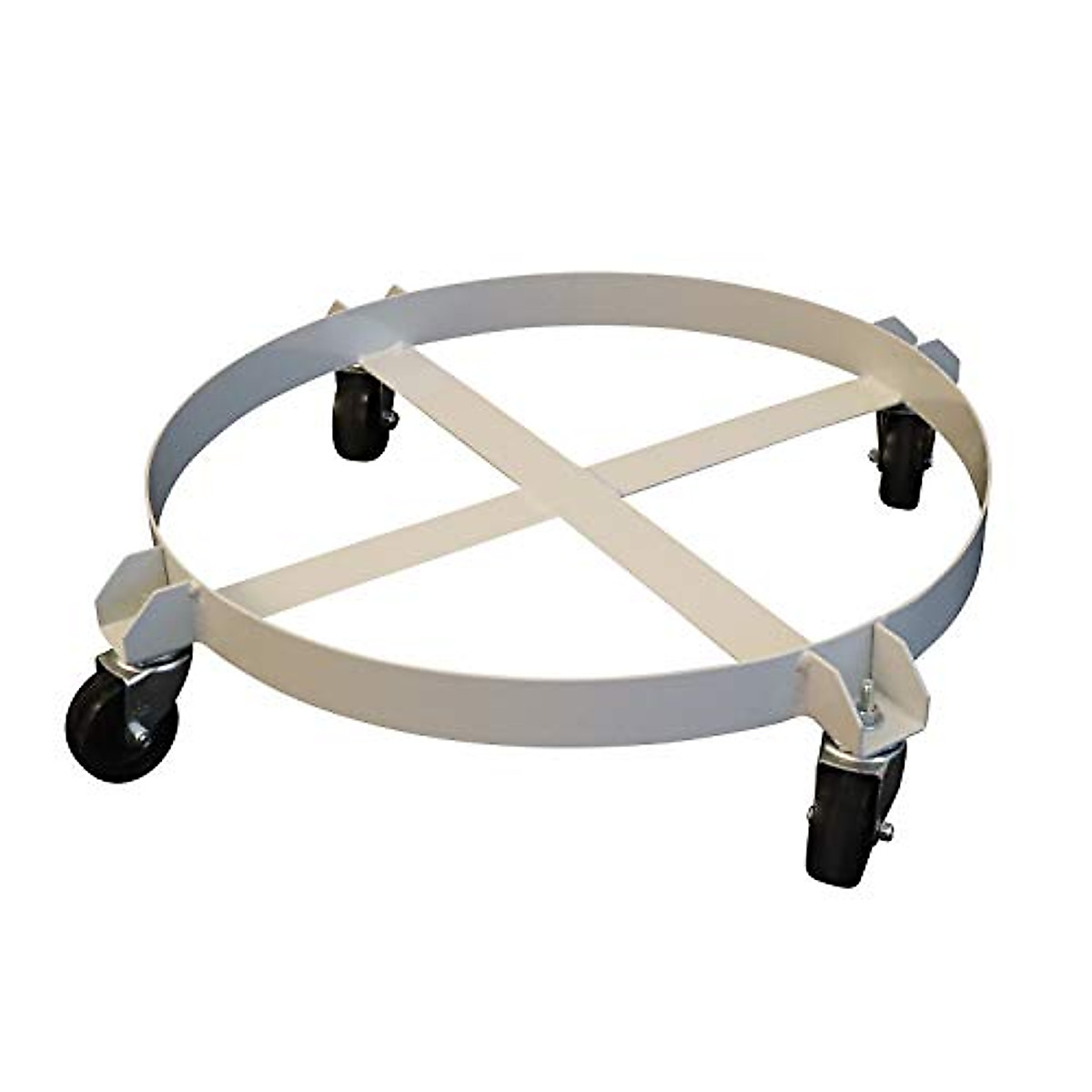 SHOPCraft Heavy Duty Steel Drum Dolly, 1000 lbs Capacity Barrel Drum Dolly with Heavy Duty Non Marking Swivel Casters, Dolly Fits 35 gal & 55 Gal Drum Non Tipping Industrial Grade Dolly