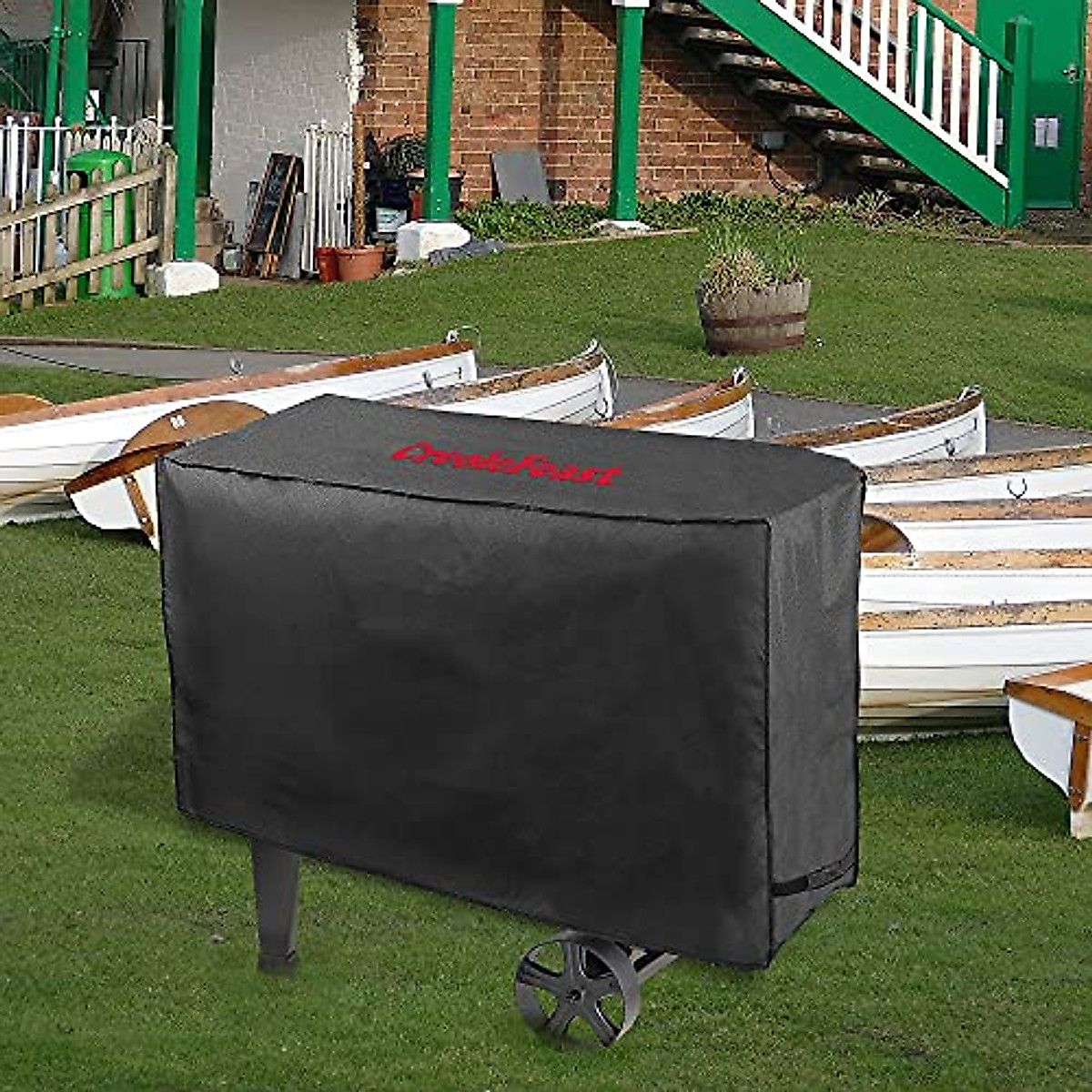 CreoleFeast CFB1001A 90 qt. Crawfish Seafood Boiler, Single Sack Outdoor Stove Propane Gas Cooker & Creole Feast CR1001A Premium Oxford Grill Cover, Heavy-Duty for All-Year Weather Protection, Black