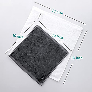 JEFFSUN Bamboo Wash Cloths, Makeup Remover Facial Cleansing Cloths, Super Soft and Gentle Face Towel for Delicate Sensitive Skin, Baby Washcloths (10X10 inch - Pack of 6)