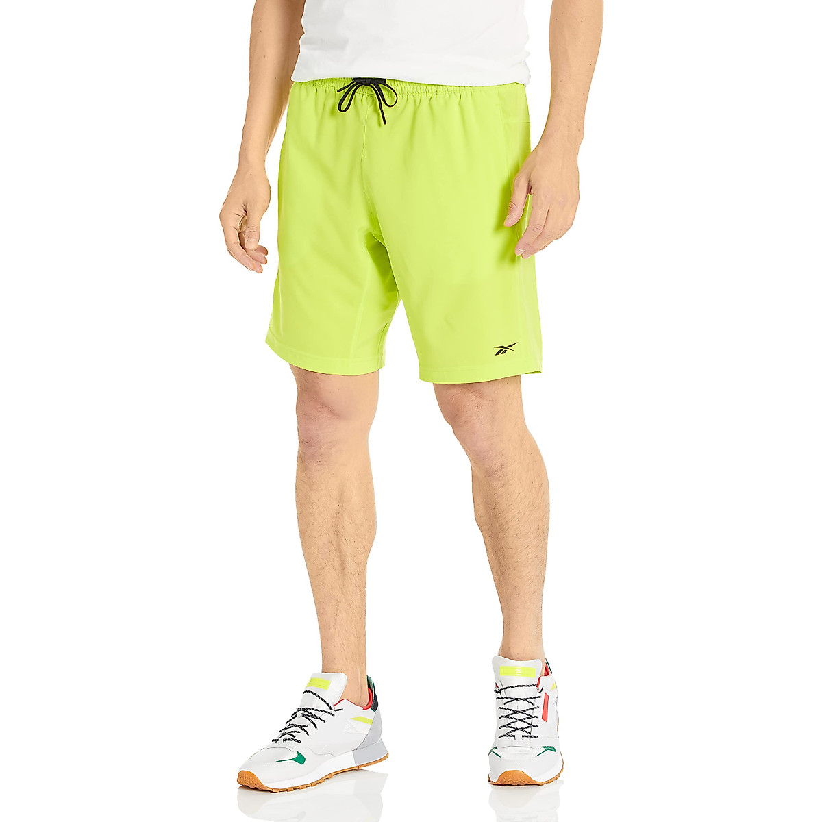 Reebok Men's Standard Workout Ready Woven Shorts, Acid Yellow, Large