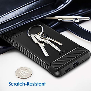 JETech Slim Fit Case Compatible with Samsung Galaxy S20 FE 5G 6.5-Inch, Thin Phone Cover with Shock-Absorption and Carbon Fiber Design (Black)