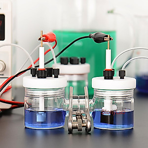 stonylab PTFE Copper Electrode Holder, Multi-Purpose Replaceable Electrode Holder Clip with 10 * 10 mm Copper Sheet and PTFE Body