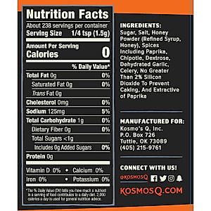 Kosmos Q Honey Chipotle Killer Bee BBQ Rub | Sweet & Spicy Blend | Great on Brisket, Steak, Chicken, Ribs & Pork | Best Barbecue Rub | Meat Seasoning & Spice Dry Rub | 12 oz Shaker