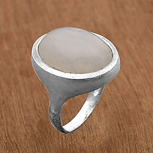 Shine Jewel 18 * 14 MM Oval Cab Bezal Set Rainbow Moonstone Solitaire Wedding Ring (12)