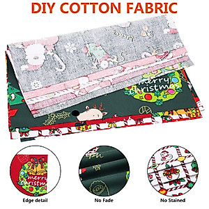 Tatuo 30 Pieces Christmas Cotton Fabric Square 10 x 10 Inch Printed Precut Floral Fabric Bundle Patchwork Fabric Scrap Christmas Material for Christmas DIY Craft Sewing Quilting