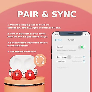 Disney Minnie Mouse Bluetooth Earbuds with Charging Case- Bluetooth Wireless Headset with Built-in Mic and 30 Hours of Playtime- Disneyland Essentials and Disney Gifts for Women and Men of All Ages