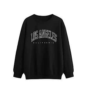 Cute Hoodies for Girls 10-12 Years Old Ladies Sweatshirt ClubBasic Tops Shirt (Black, XL)