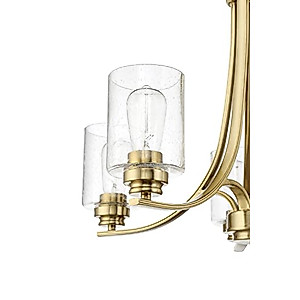 Craftmade 50525-BNK Bolden Clear Seeded Glass Shade Chandelier, 5-Light 500 Watts, Brushed Polished Nickel