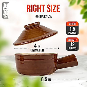 Roe & Moe Egg Cooker - Non-Stick, Ceramic Microwave Egg Poacher with Dome Chimney Lid and Hollow Handle - Reimagine Breakfast with Picture-Perfect Eggs and Delicious Soups with Our Microwave Steamer