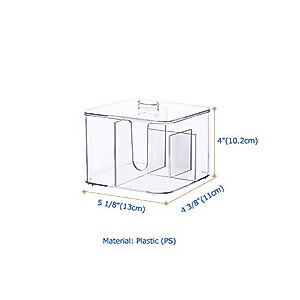 Poeland Cotton Pads Holder Cotton Swab Balls Holder Organizer Cosmetic Pads Container Flossers Box Case