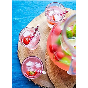 Outside the Box Papers Lime Green and Pink Chevron and Stripe Paper Straws 7.75 Inches 100 Pack Lime Green, Pink, White