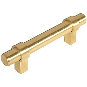 Cosmas 10 Pack 161-3BB Brushed Brass Euro Style Cabinet Bar Handle Pull - 3" Inch (76mm) Hole Centers