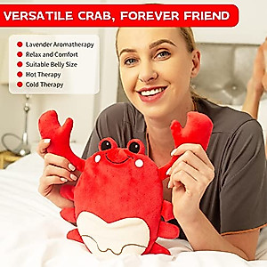 Heating Pads for Cramps,Microwave Heating Pad,Warmies Microwavable Animals,Crab Plush with Removable Lavender Scented Heating Pad,Red Crab