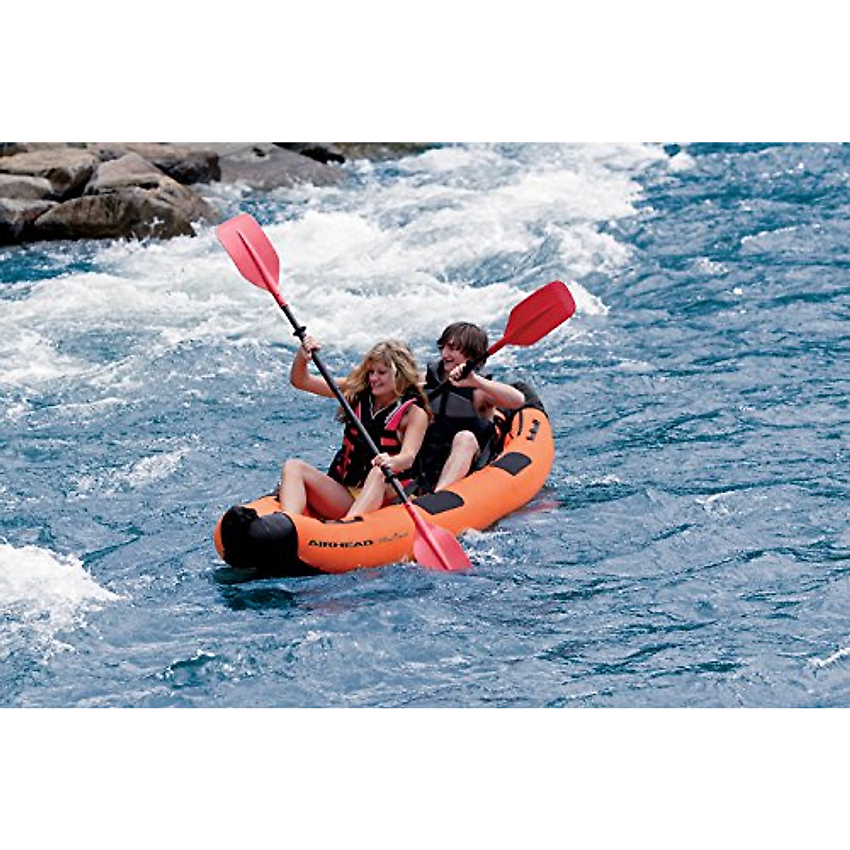 AIRHEAD Kayak Paddle, Deluxe 2 sect, 84", Curved Blade