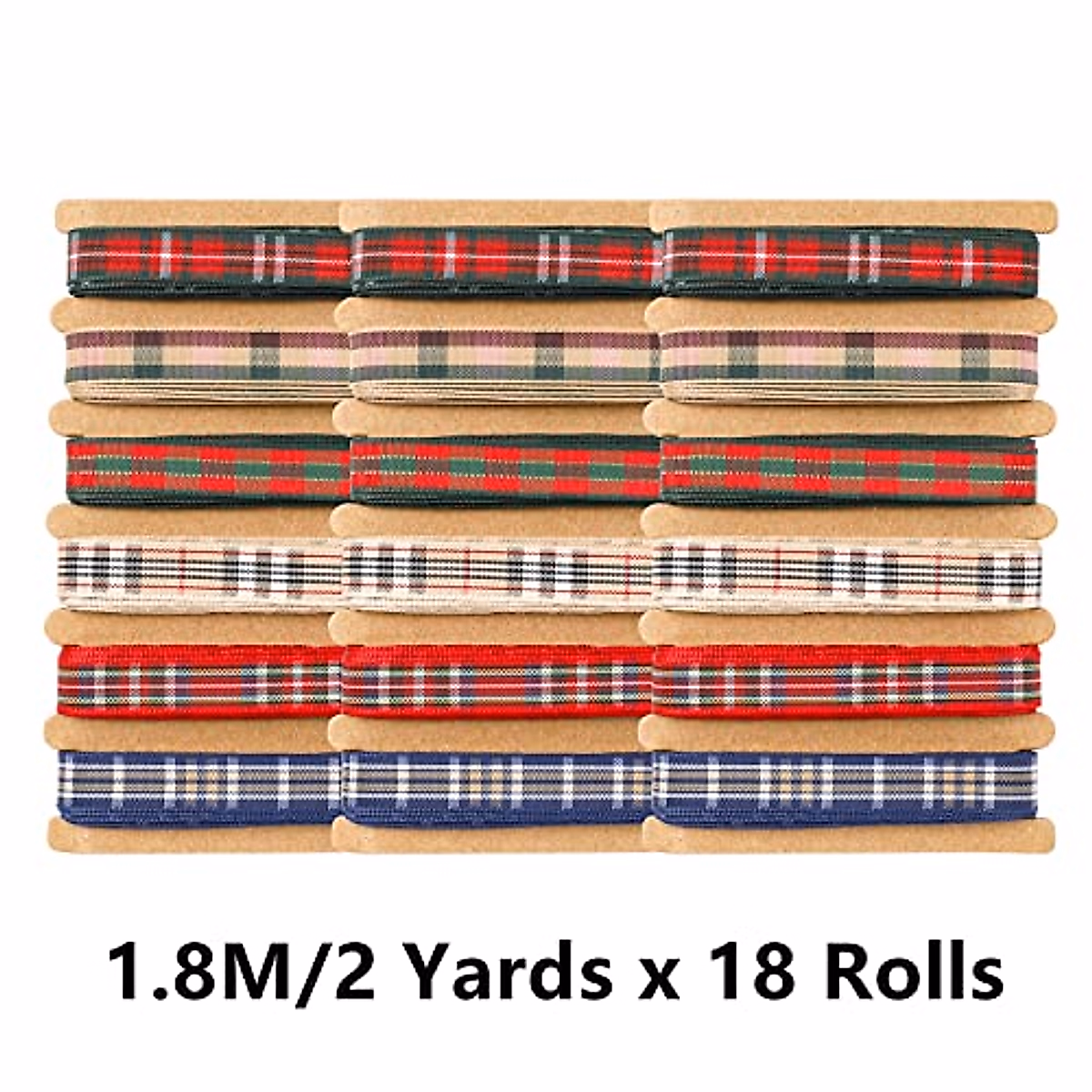 WELTOKE Gingham Ribbon, 3/8" x 36Yd Christmas Satin Ribbons for Christmas Gifts Wrapping Christmas Tree Decorations Hair Accessories Picnic School Home Decor