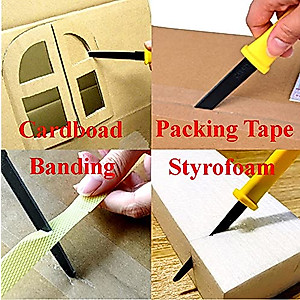 CANARY Cardboard Cutter with Sheath, 7.5" Safe Box Opener/Box Cutter Tool [Non-Stick Coated Blade], Serrated Japanese Stainless Steel Blade, Made in Japan