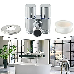 Hygienic Shower Toilet Bidet Sprayer Shower Head Double Outlet Angle Valve Wall-mounted Double Outlet Bidet Toilet Accessories