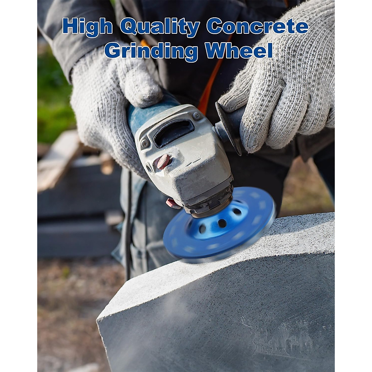 AOKLIT Diamond Concrete Grinding Wheel 4 1/2 inch, 12-Segment Concrete Grinding Wheel Disc for Angle Grinder Polishing and Cleaning Stone Concrete Surface, Stones, Cement, Marble