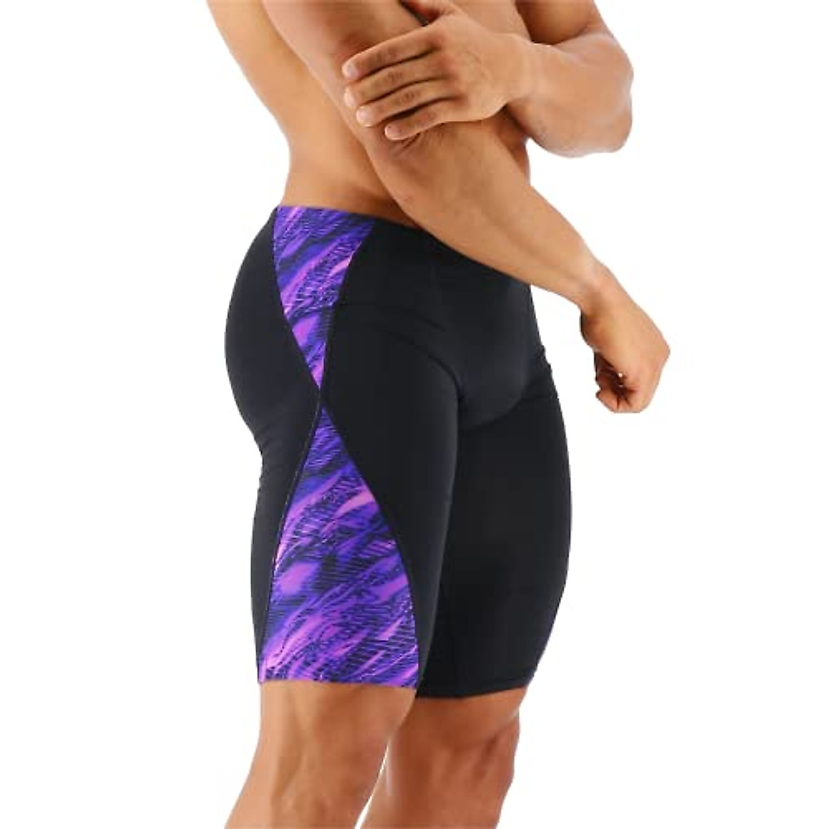 TYR Men's Standard Cadence Blade Splice Swimsuit Jammer, Purple, 26