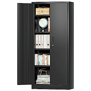 JUMMICO Metal Storage STELL Cabinets, 18 x 36, Black