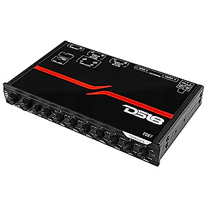 DS18 EQX7 Equalizer 7 Bands with auto Hi/Lo line Selector, Two Rear inputs (Main and Aux), 8 Volts Front, Rear and Sub Output