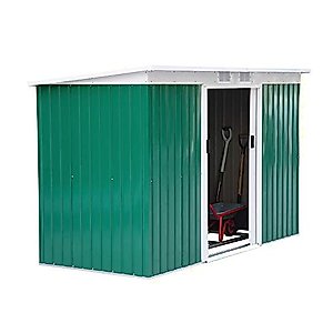 9' x 4' Outdoor Rust Resistant Metal Garden Vented Storage Shed - Green