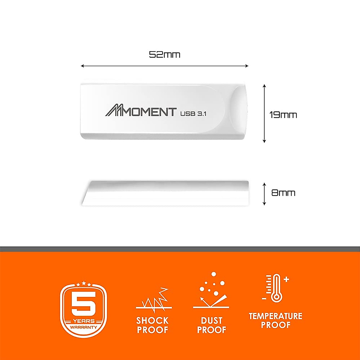MMOMENT MU39 512GB USB 3.1 Gen1 Flash Drive, Read Speed up to 100MB/s, Retractable Design Thumb Drive