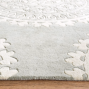 SAFAVIEH Bella Collection 8' x 10' Grey/Ivory BEL122A Handmade Premium Wool Area Rug