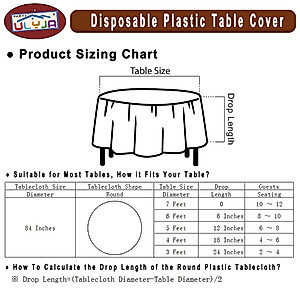 Black Plastic Tablecloths 3 Pack Disposable Table Covers 84 Inch Circle Shower Party Tablecovers PEVA Vinyl Table Cloths for Round Tables up to 6 ft and Picnic BBQ Birthday Wedding Catering Banquet