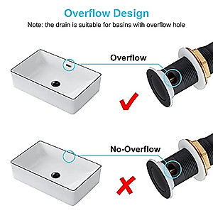 CREA Bathroom Sink Drain, Bathroom Sink Stopper with Drain Hair Catcher Pop Up Drain 1 1/2" for Bathroom Vanity Kitchen Sink with Overflow, Matte Black