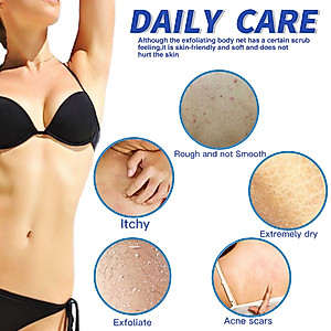 African Exfoliating Net, 4 Pieces African Net Sponge, Nylon African Bath Sponge Net, African Net Long Net Bath Sponge Shower Body Scrubber