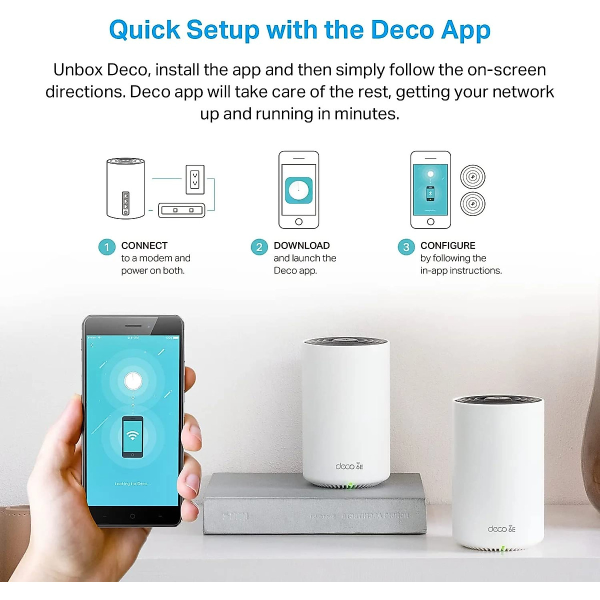 TP-Link Deco AXE5400 Tri-Band WiFi 6E Mesh System(Deco XE75 Pro) - 2.5G WAN/LAN Port, Covers up to 5500 Sq.Ft, Replaces WiFi Router and Extender, AI-Driven Mesh, New 6GHz Band, 2-Pack