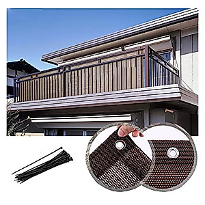 PENGFEI Sun Shade Fabric Shading Net Fence Privacy Screen with Grommets and Cable Zip Ties for Terraces, Porches, Gardens, Hole Spacing 30CM (Color : Brown, Size : 2.7x0.9m)