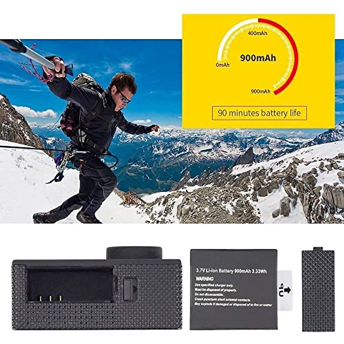 VEMONT Action Camera, 1080P 12MP Sports Camera Full HD 2.0 Inch Action Cam 30m/98ft Underwater Waterproof Camera with Mounting Accessories Kit