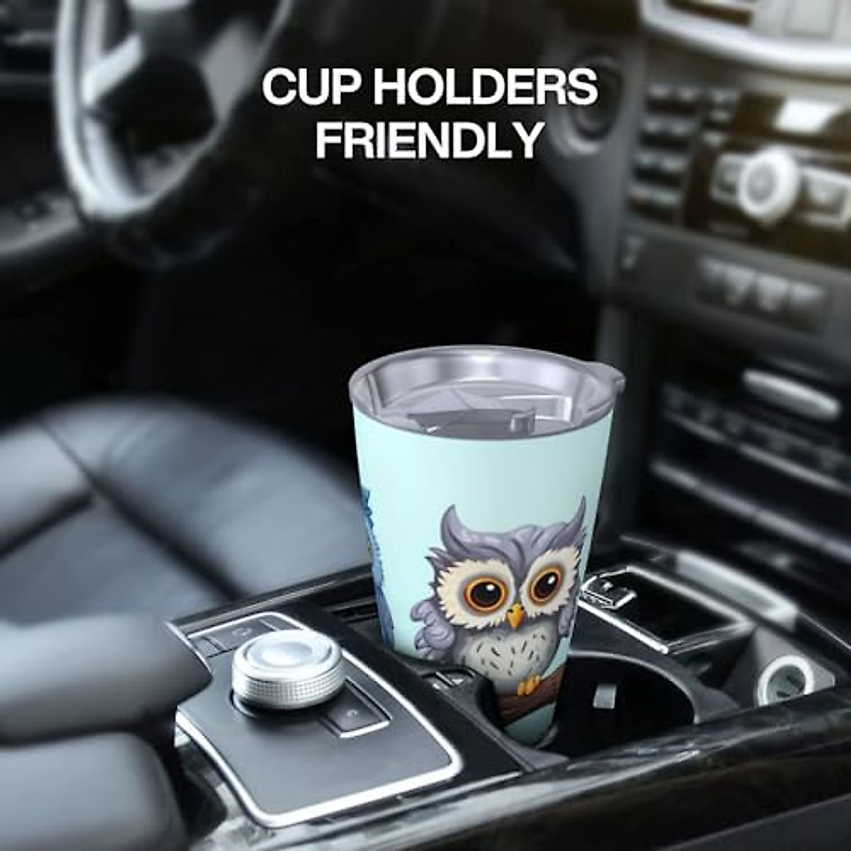 GDSHJKLW Owls On A Branch Tumbler With Lid And Straw 20oz Stainless Steel Leakproof Travel Coffee Mug Double Wall Insulated Cup Gifts For Women Home Office