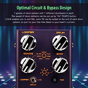 JOYO Looper & Drum Machine Pedal (Looper Cycle Recording/Drum Machine/Looper+Drum) for Electric Guitar Effect (O.M.B R-06)