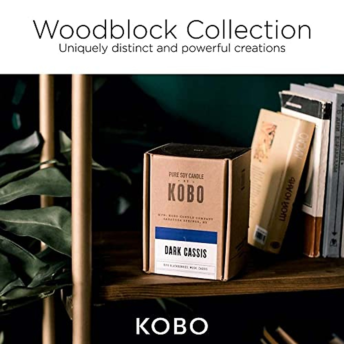 KOBO Dark Cassis Scented Candle (15 oz) | 100% Pure Soy Wax Candles | Jar Candle Hand-Poured in USA | All Natural, Long Lasting 100 Hour Burning Candles | Scented Candles for Home